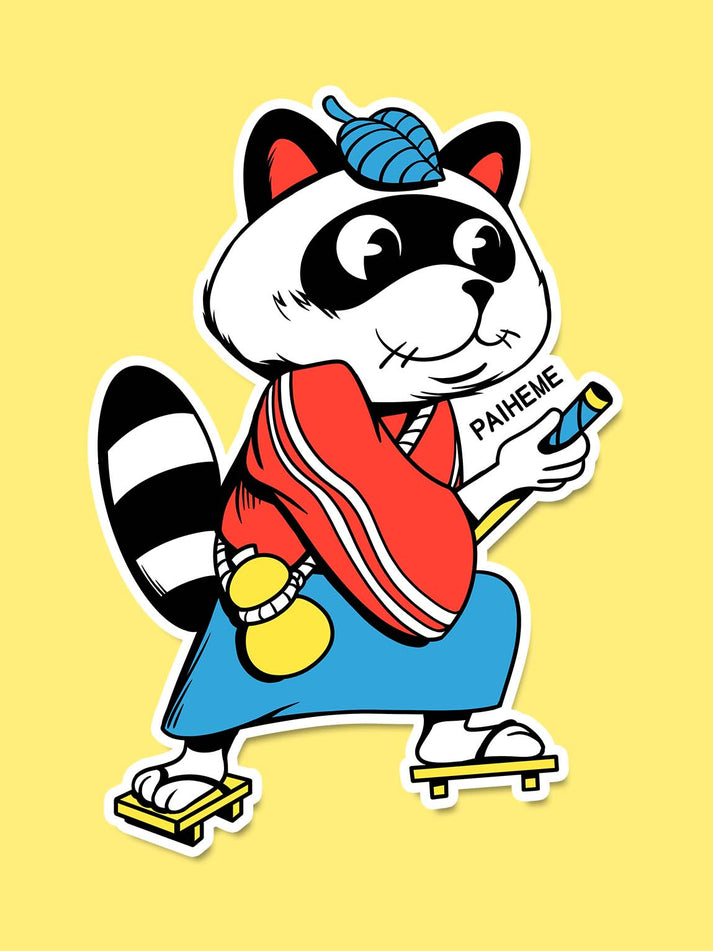 SAMURAI TANUKI Sticker 🤖 – Paiheme Studio